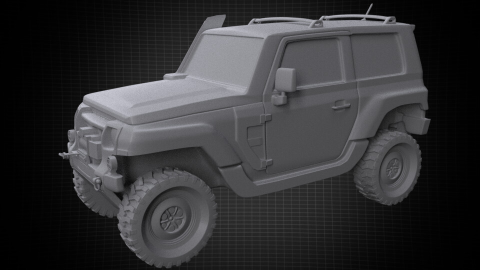 ArtStation - Jeep stl for 3D printing with separated Wheel 3D print ...
