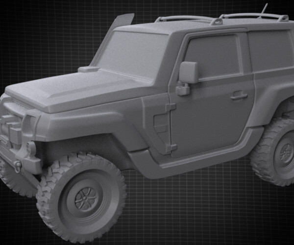 ArtStation - Jeep stl for 3D printing with separated Wheel 3D print ...