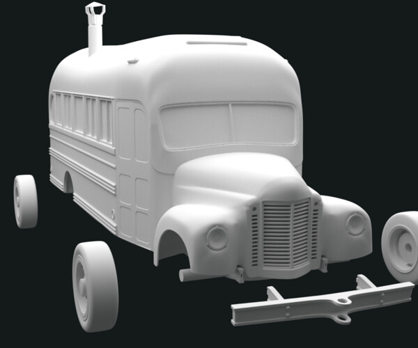 ArtStation - Magic Bus with separated wheels and bumper STL for 3D ...