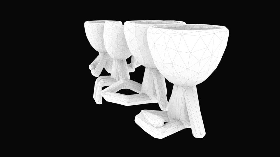 ArtStation - Pack with 4 Flower pots Robert Plant style stl for 3d ...