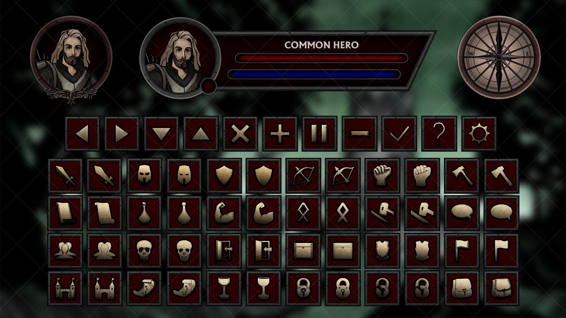 ArtStation - Painted UI: Dark style | Game Assets