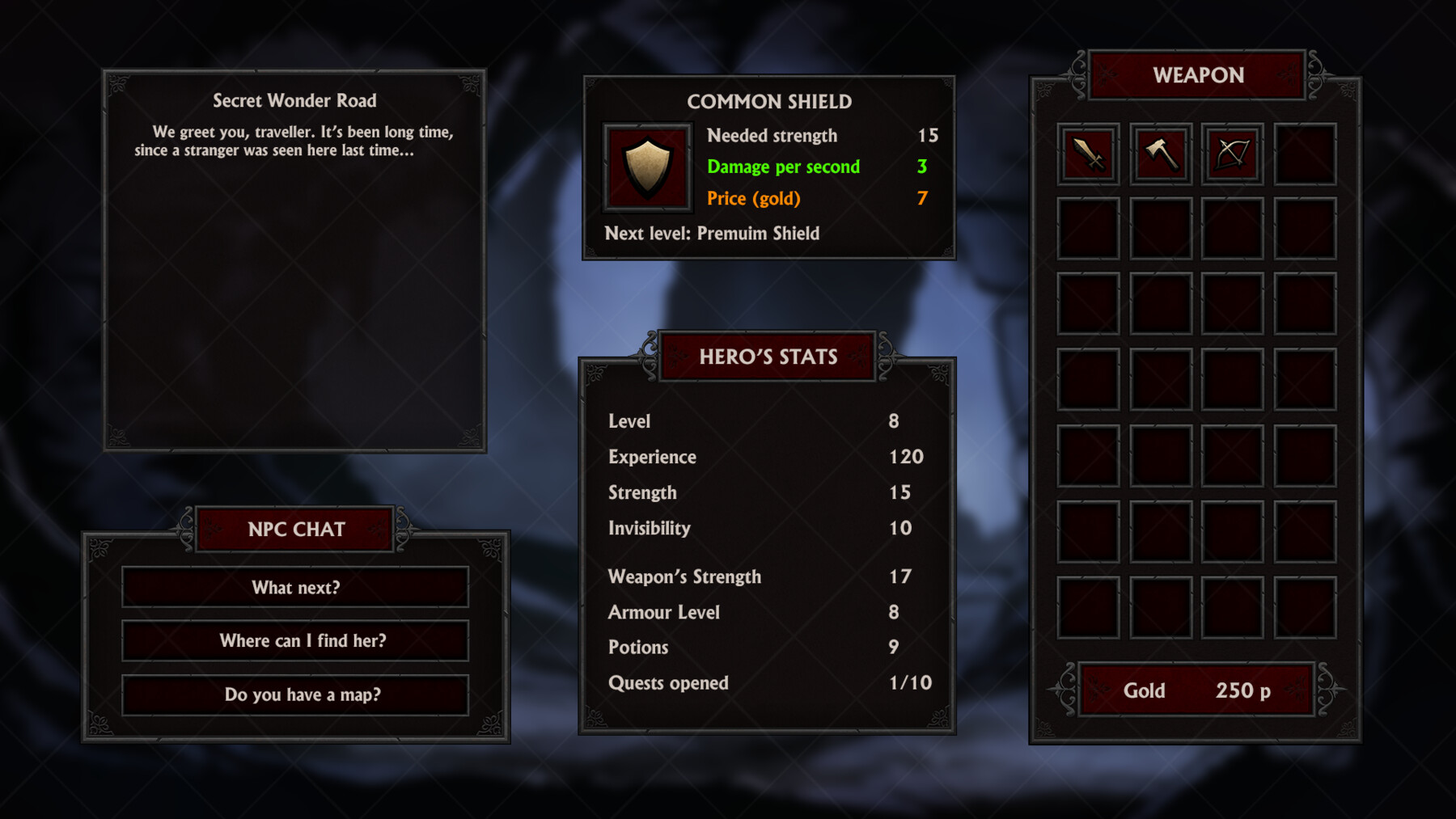 ArtStation - Painted UI: Dark style | Game Assets