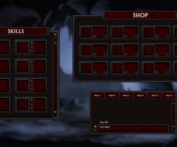 ArtStation - Painted UI: Dark style | Game Assets