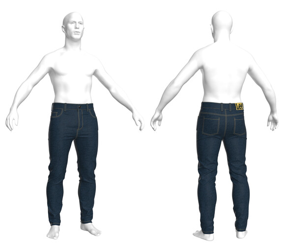 ArtStation - Mens Jeans Pants (Marvelous Designer / Clo 3D project ...