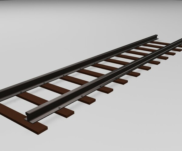 ArtStation - Train Track - Rail - Trilho de Trem Low-poly 3D model ...