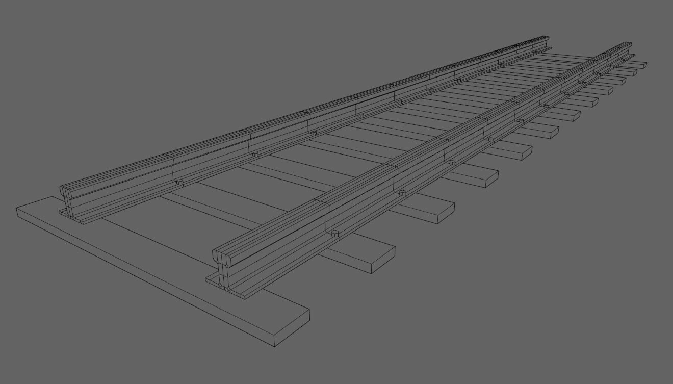 ArtStation - Train Track - Rail - Trilho de Trem Low-poly 3D model ...