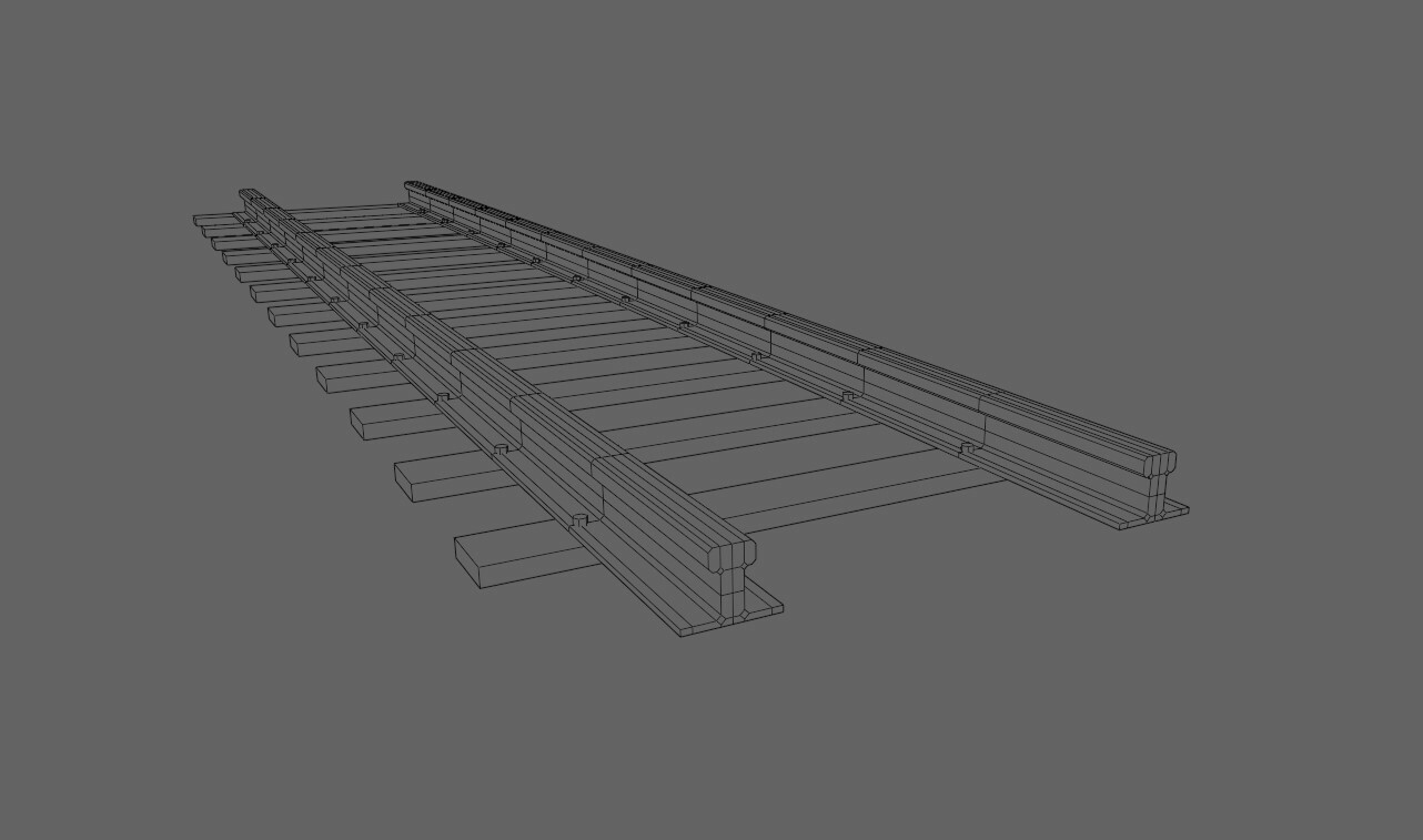 ArtStation - Train Track - Rail - Trilho de Trem Low-poly 3D model ...
