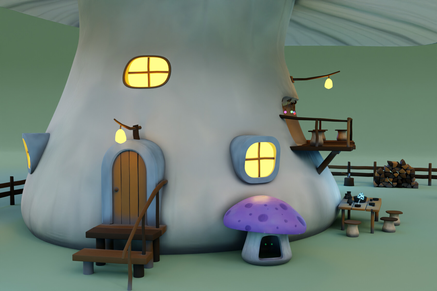 ArtStation - Mushroom House Scene | Game Assets