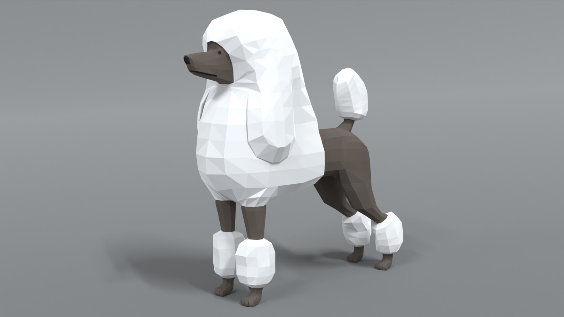 ArtStation - Low Poly Cartoon Standard Poodle Dog | Game Assets