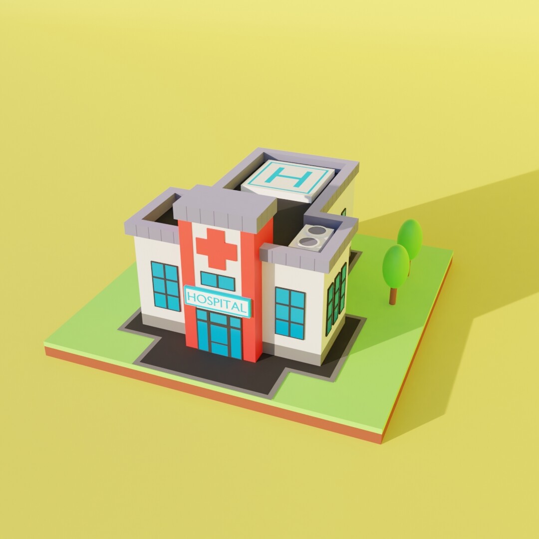 ArtStation - Hospital Low Poly | Game Assets