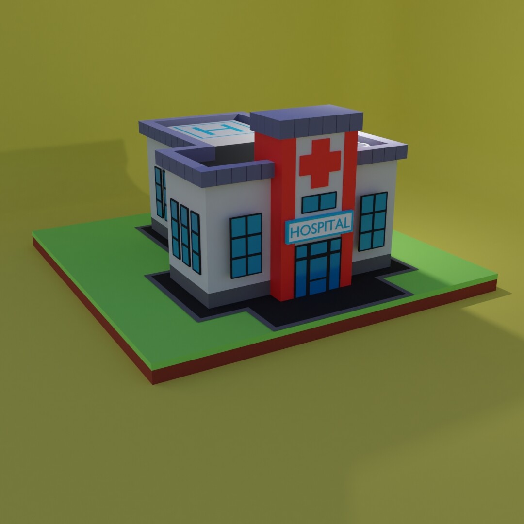 ArtStation - Hospital Low Poly | Game Assets