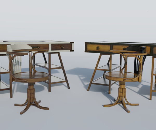 ArtStation - Navigator's Desk and Chair | Game Assets