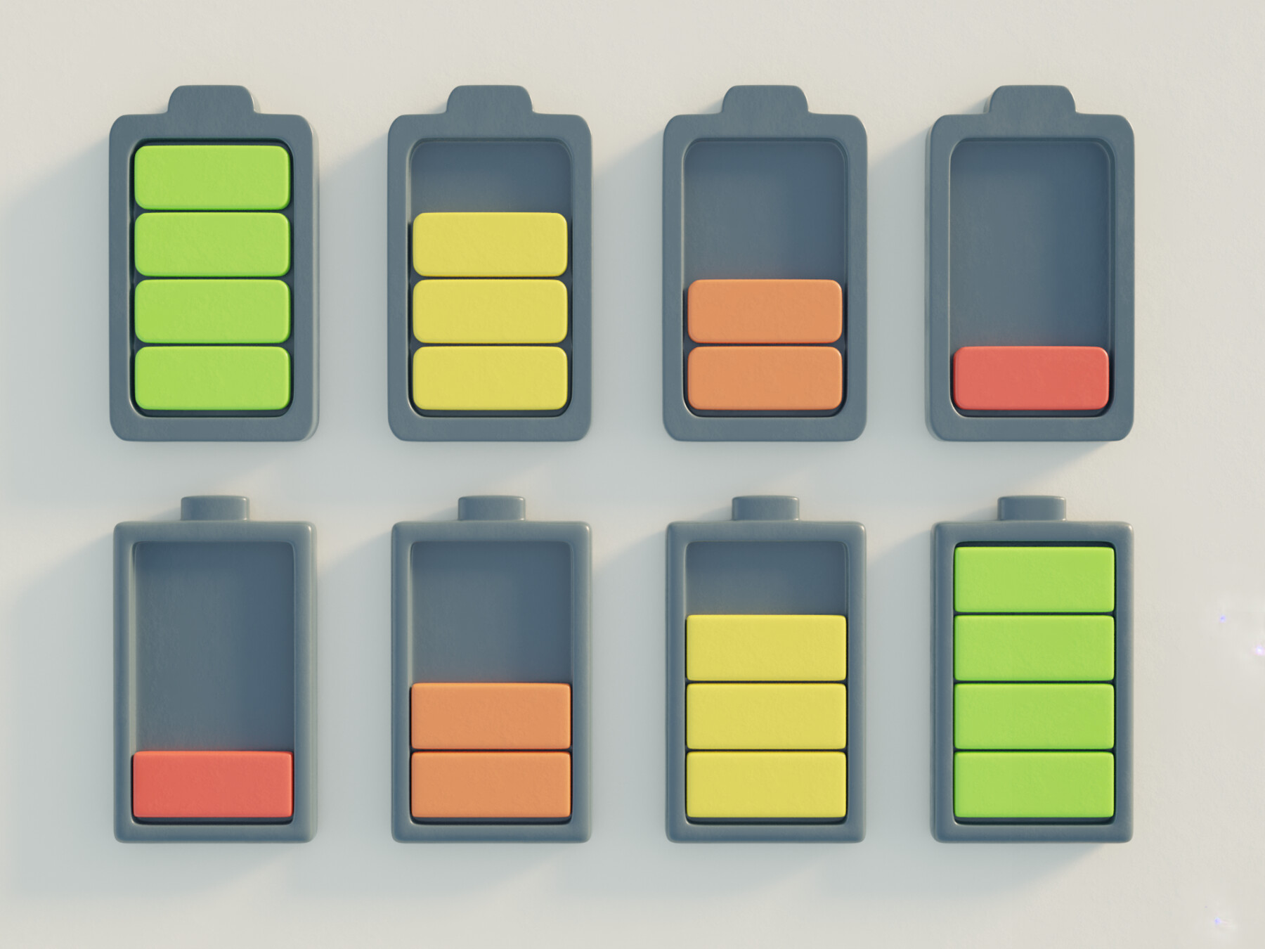 ArtStation - Battery Icons 3D models | Game Assets