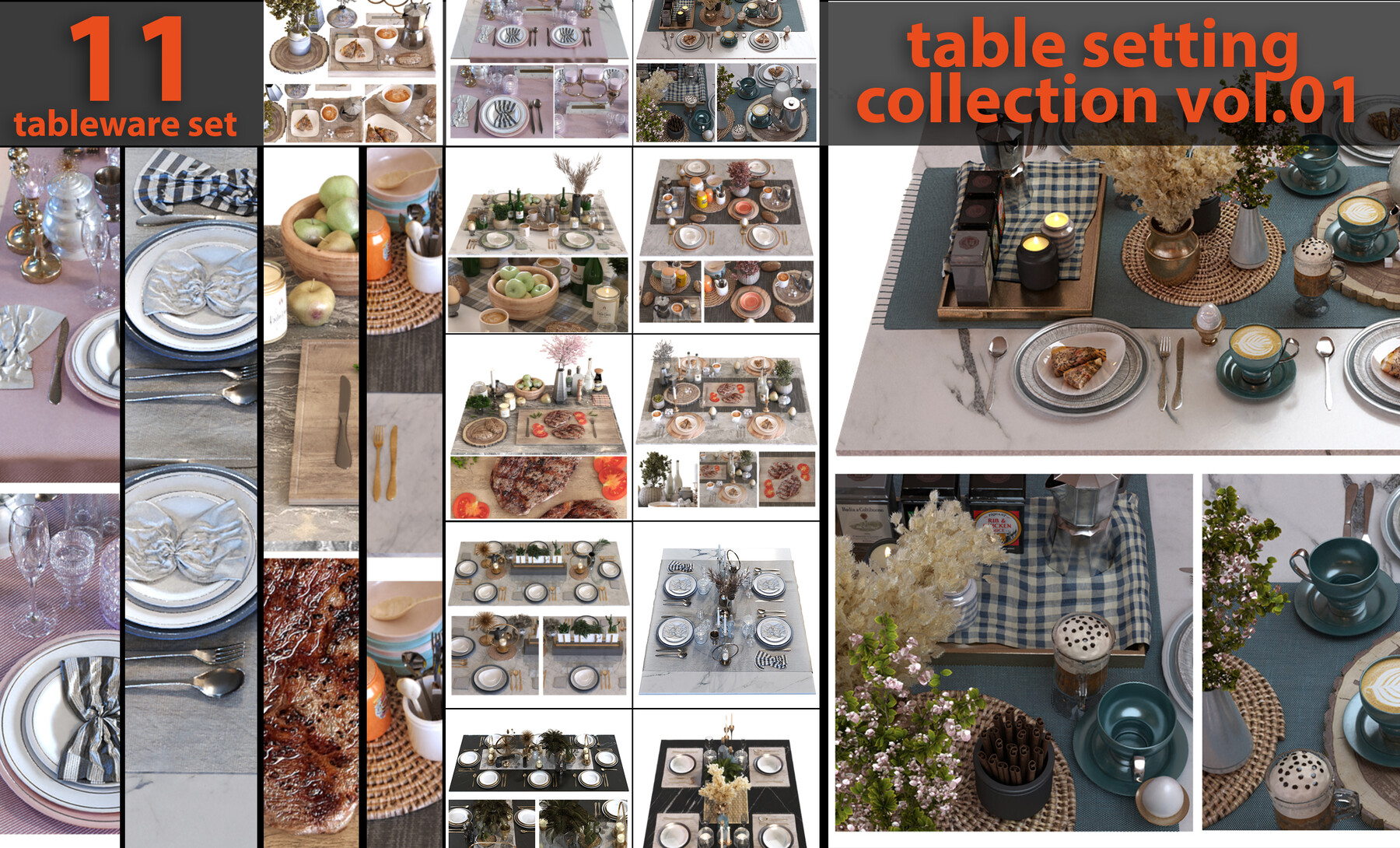 ArtStation - table setting collection vol.01 | Resources