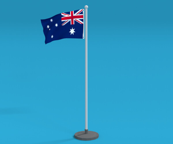 ArtStation - Low Poly Seamless Animated Australia Flag | Game Assets
