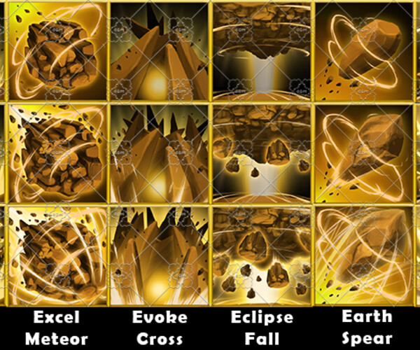 ArtStation - Fantasy Game Basic Magic Skill Icons - Earth Magic | Game ...