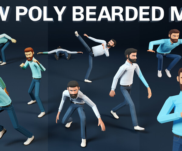 ArtStation - Low Poly Bearded Man | Game Assets