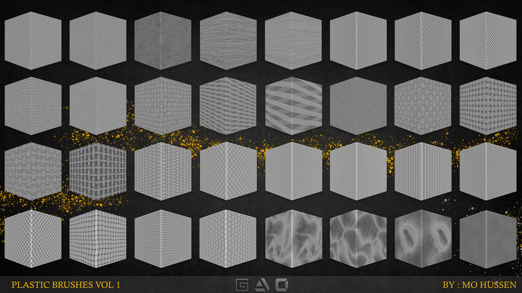 ArtStation - +130 plastic alpha (Seamless and Tileable) | Brushes