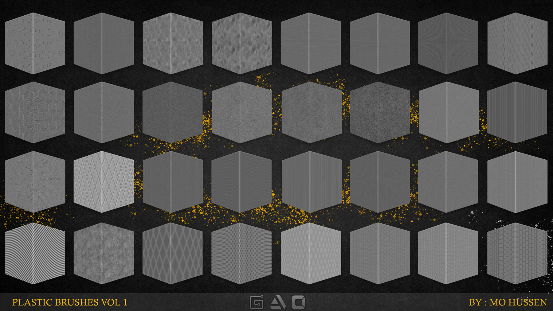 ArtStation - +130 plastic alpha (Seamless and Tileable) | Brushes