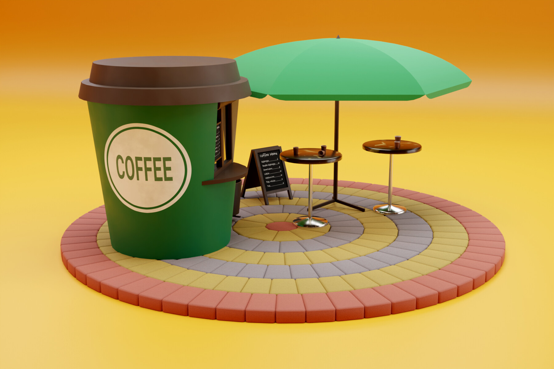 ArtStation - Coffee Cup Kiosk | Game Assets