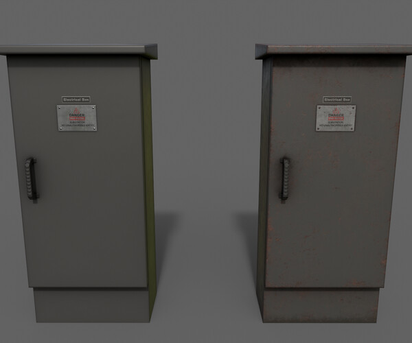 ArtStation - PBR Electric Box (Black) Ver.5 | Game Assets