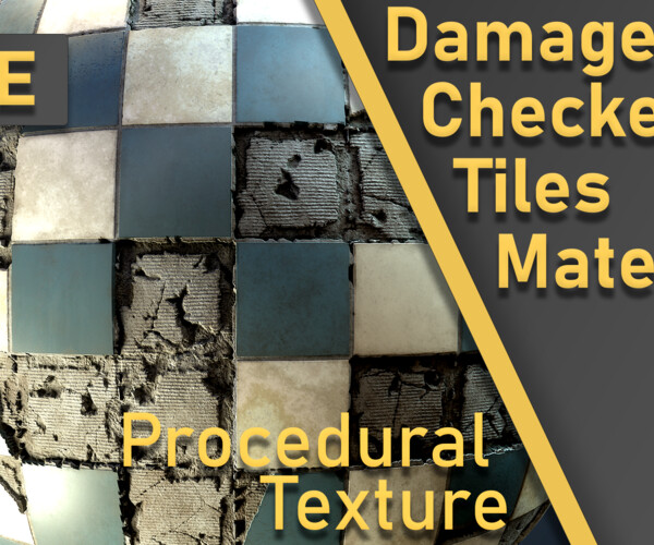 ArtStation - Damaged Checker Tiles Material | Game Assets