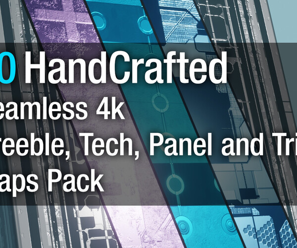 ArtStation - 50 Handcrafted 4K Greeble, Tech, Trim and Panel Maps Pack ...