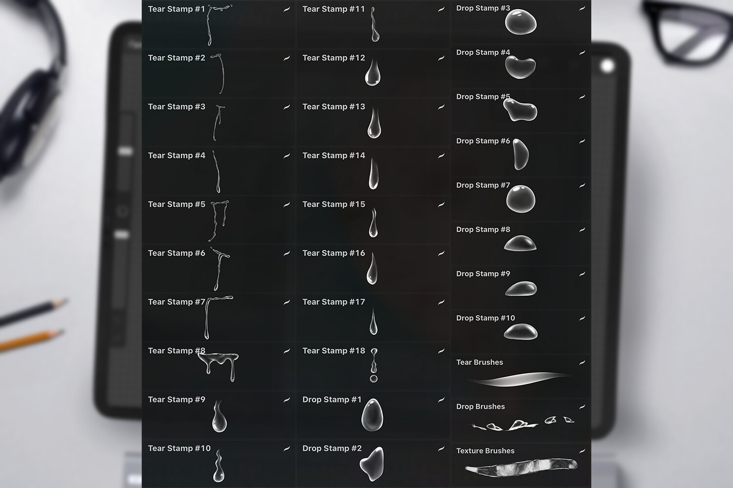 ArtStation - Tears Brushes for Procreate (Realistic) | Brushes