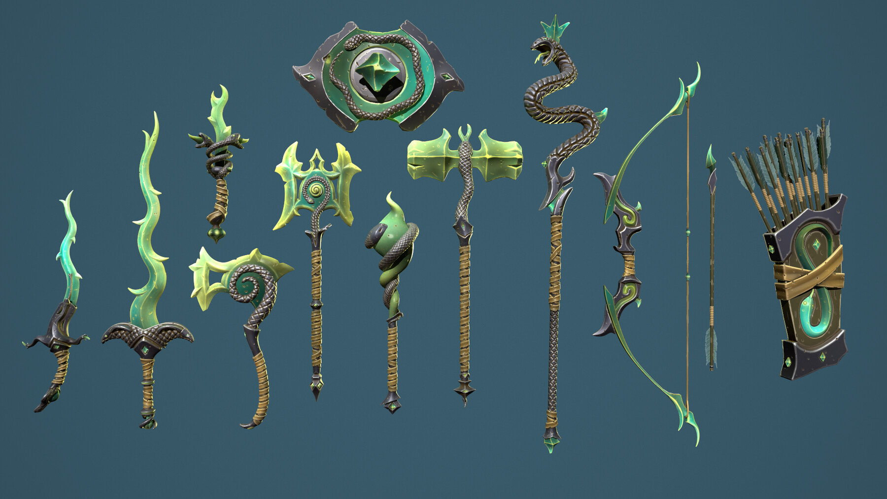 ArtStation - Fantasy snake weapons collection | Game Assets