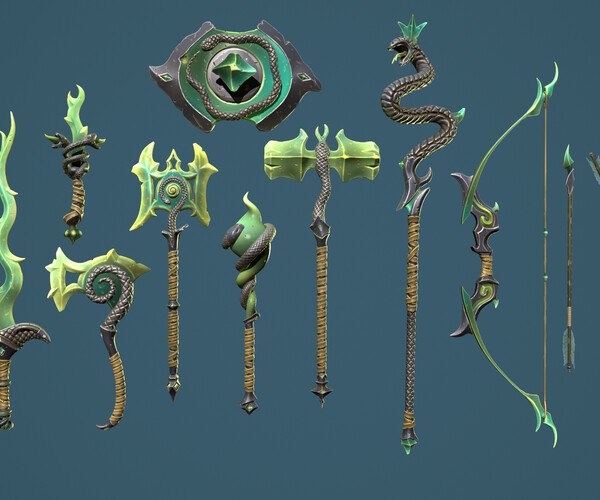 ArtStation - Fantasy snake weapons collection | Game Assets