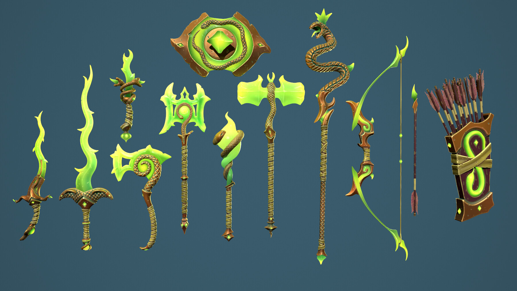ArtStation - Fantasy snake weapons collection | Game Assets