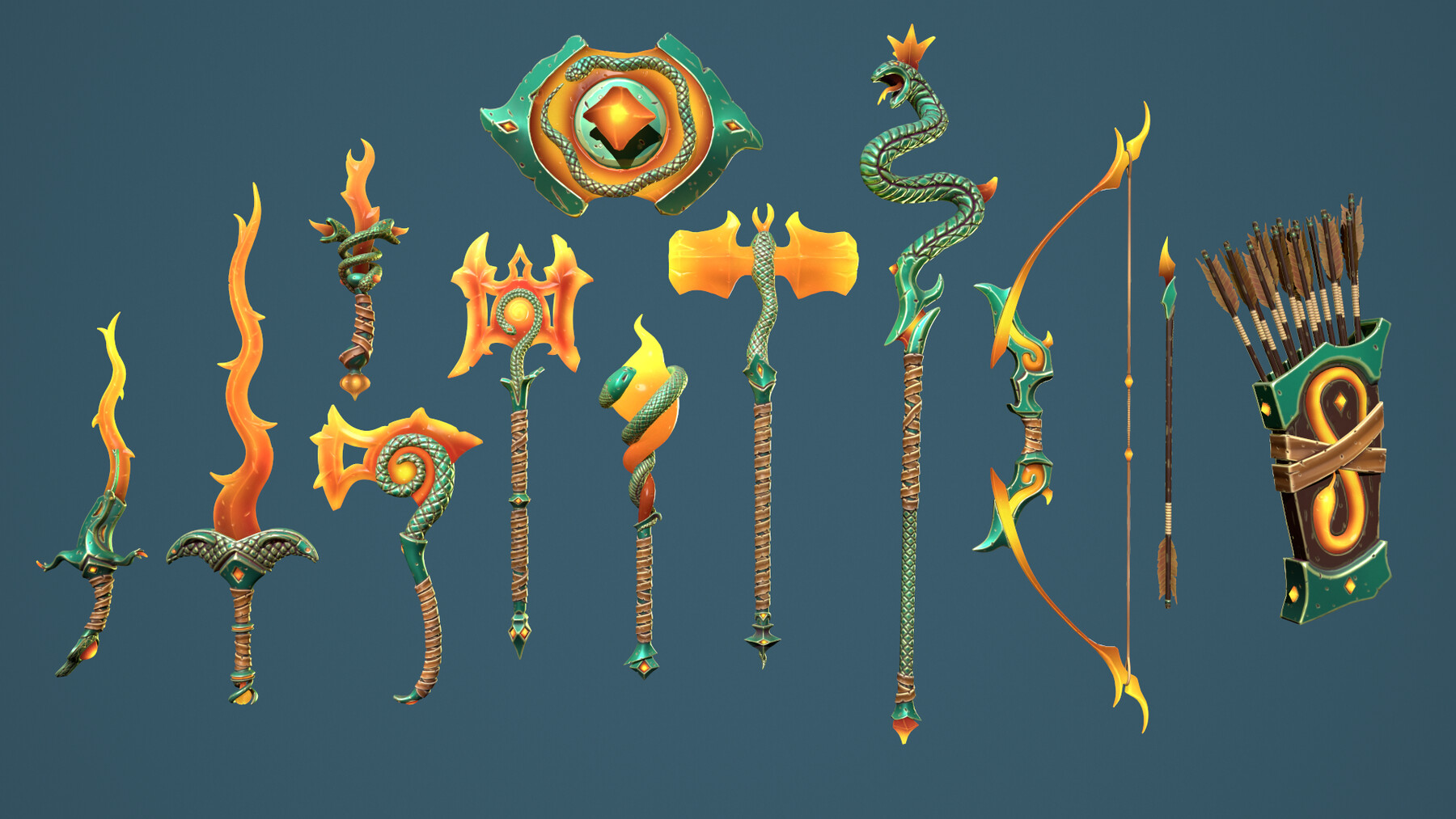 ArtStation - Fantasy snake weapons collection | Game Assets