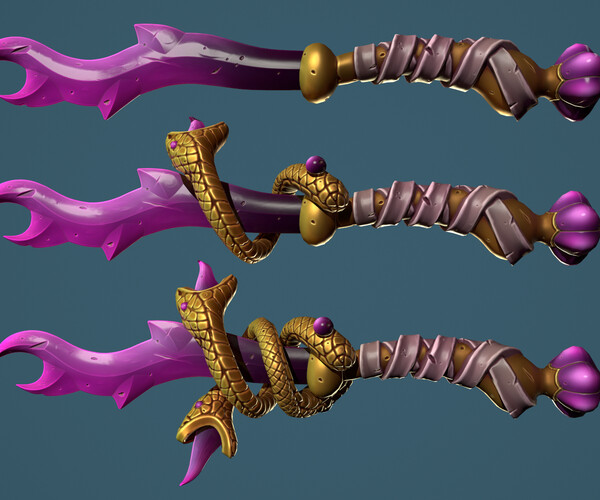ArtStation - Fantasy snake weapons collection | Game Assets