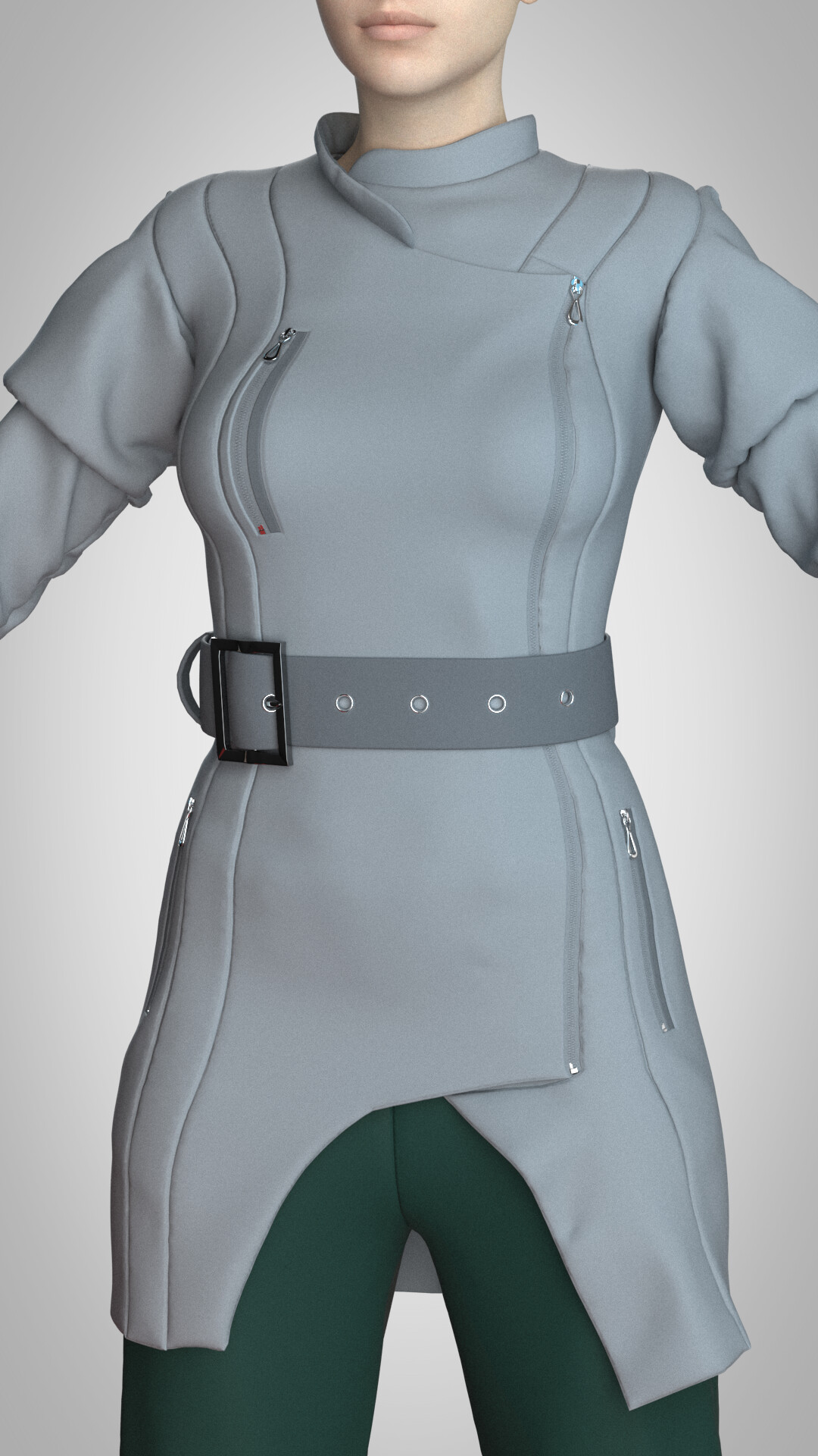 ArtStation - Jacket with asymmetric fastening and pants | Game Assets