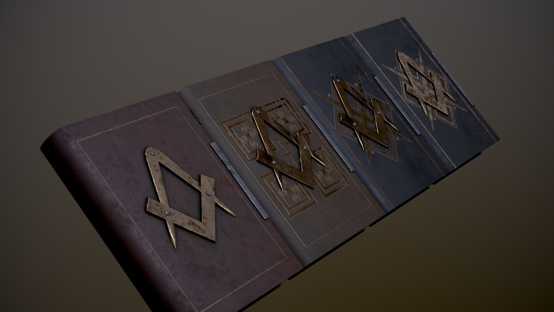 ArtStation - Book with the sign of the Freemason in four versions ...