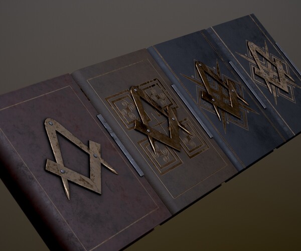 ArtStation - Book with the sign of the Freemason in four versions ...