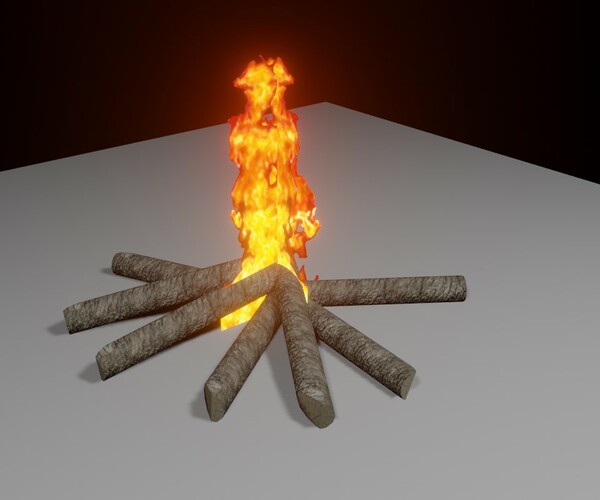 ArtStation - Bonfire - Fire Pit - Fogueira Low-poly 3D model | Game Assets