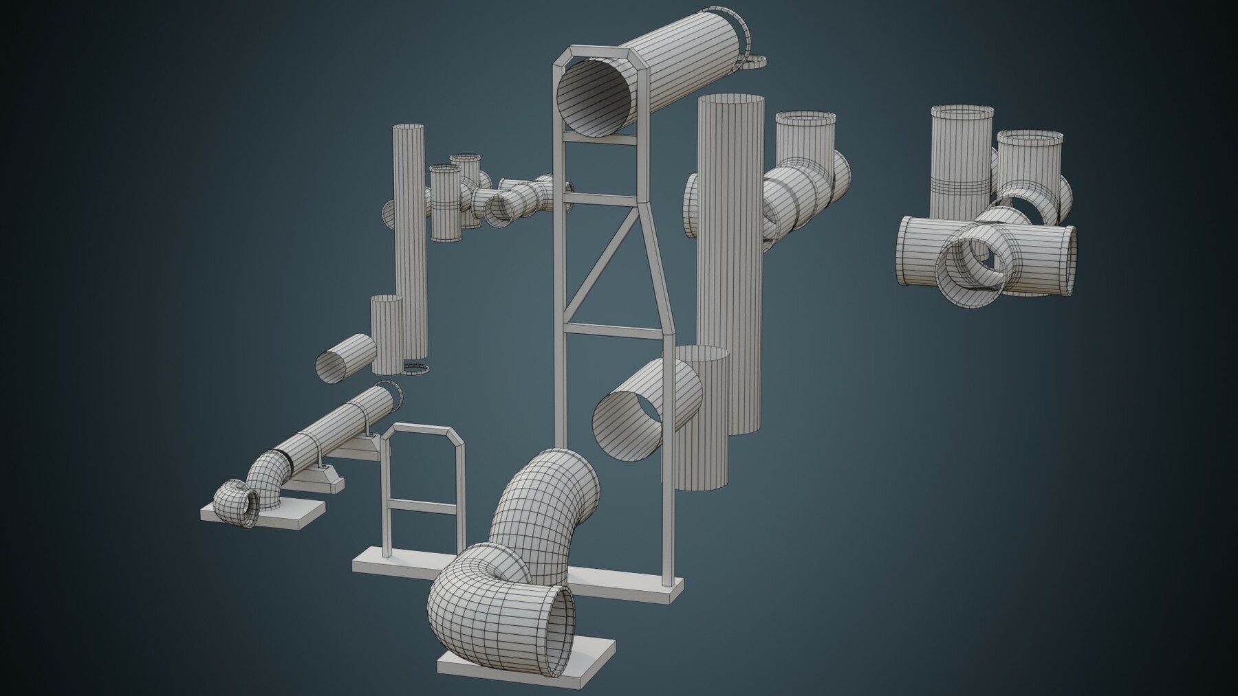 ArtStation - Industrial Pipes 4A | Game Assets