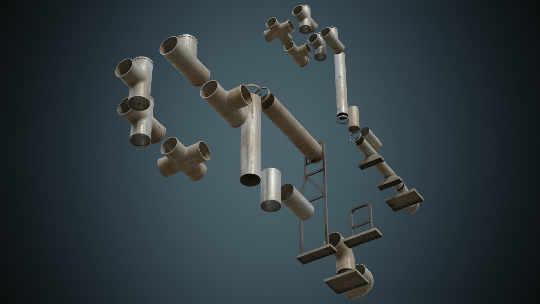 ArtStation - Industrial Pipes 4B | Game Assets
