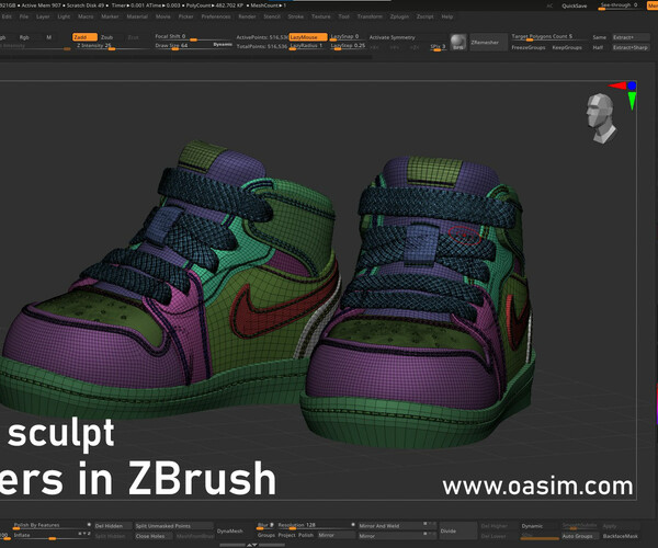 ArtStation - Creating realistic 3d shoes in zbrush | Tutorials