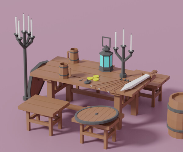 ArtStation - Cartoon Medieval Tavern Pack | Resources