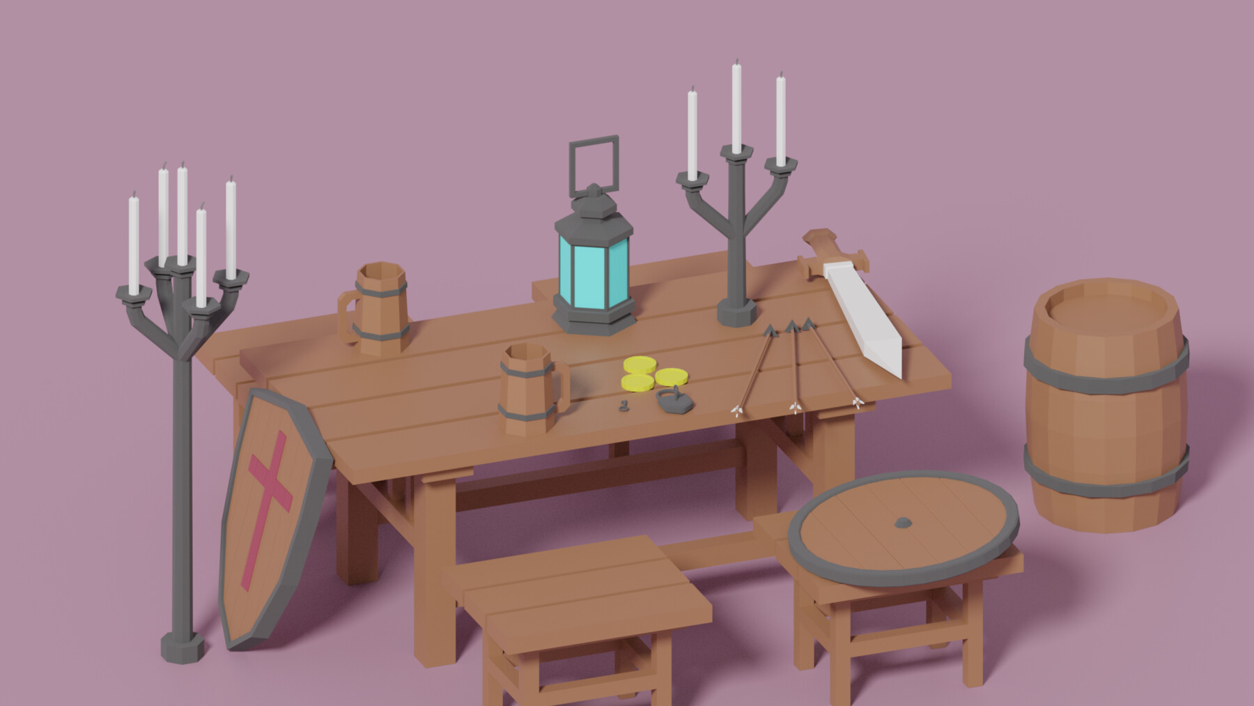 ArtStation - Cartoon Medieval Tavern Pack | Resources