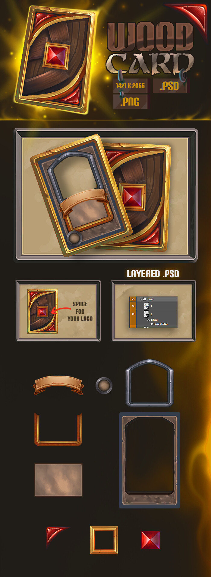 ArtStation - Wood Card Template | Game Assets