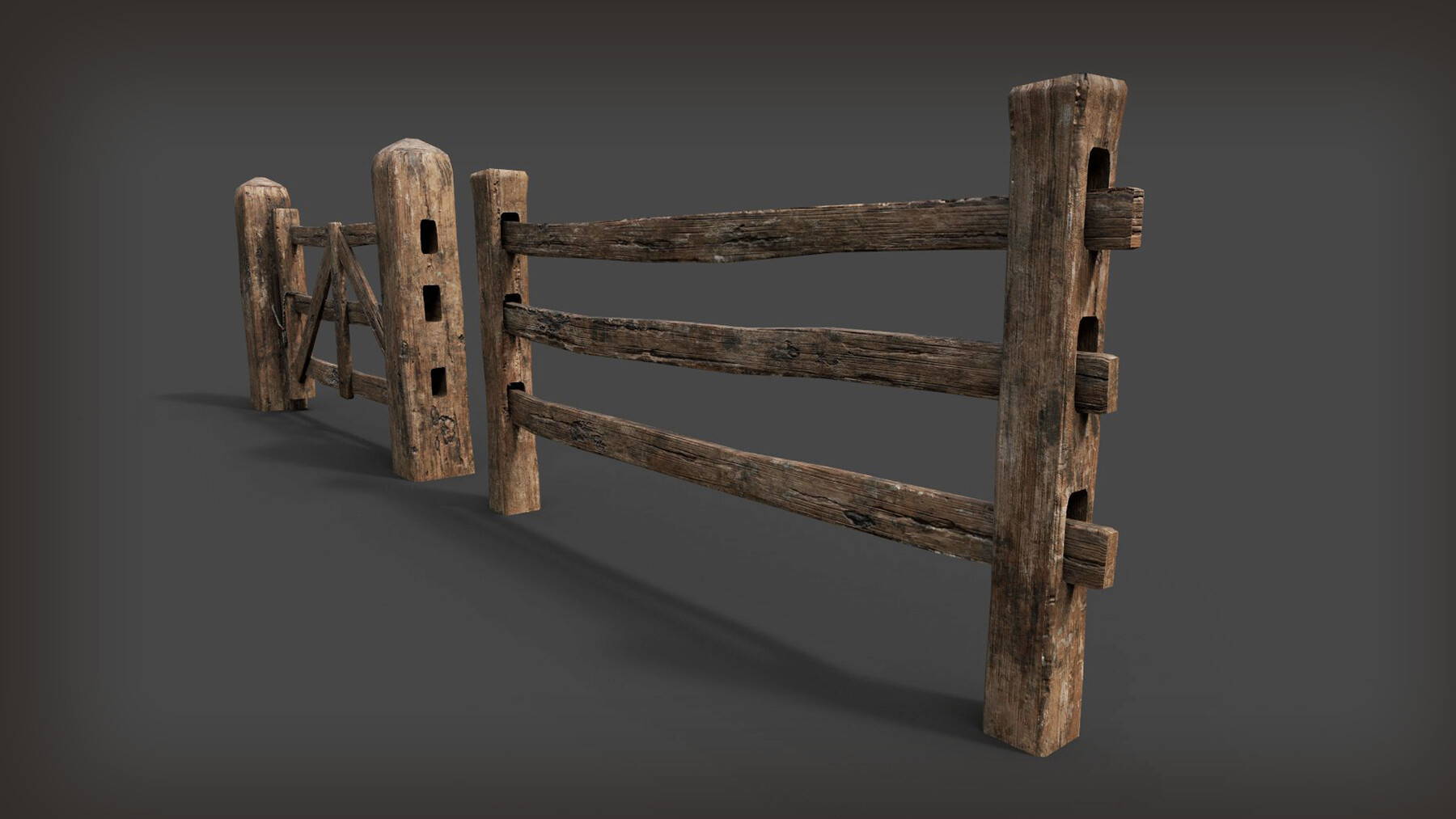 ArtStation - PBR Old Wooden Fence Modular | Game Assets