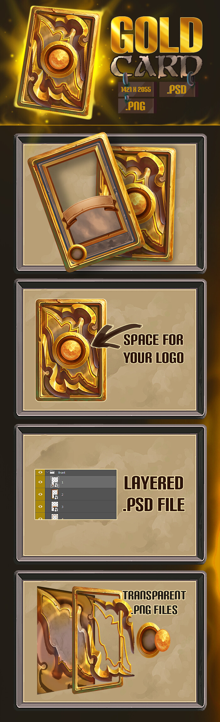 ArtStation - Gold Card Template | Game Assets
