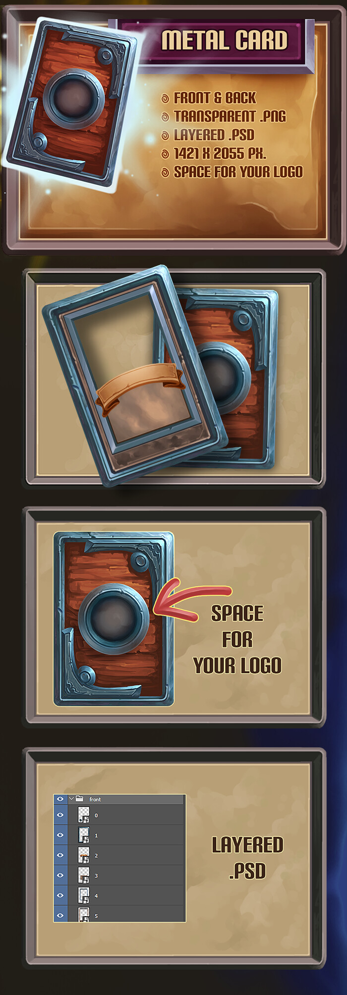 ArtStation - Metal Card Template | Game Assets