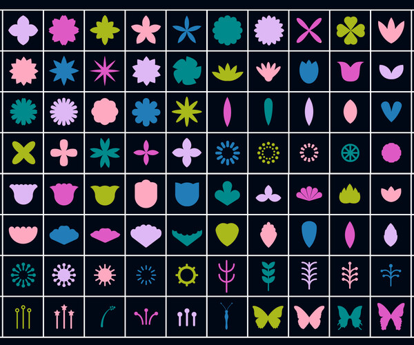 ArtStation - Flower stamp brushes for Procreate | Brushes