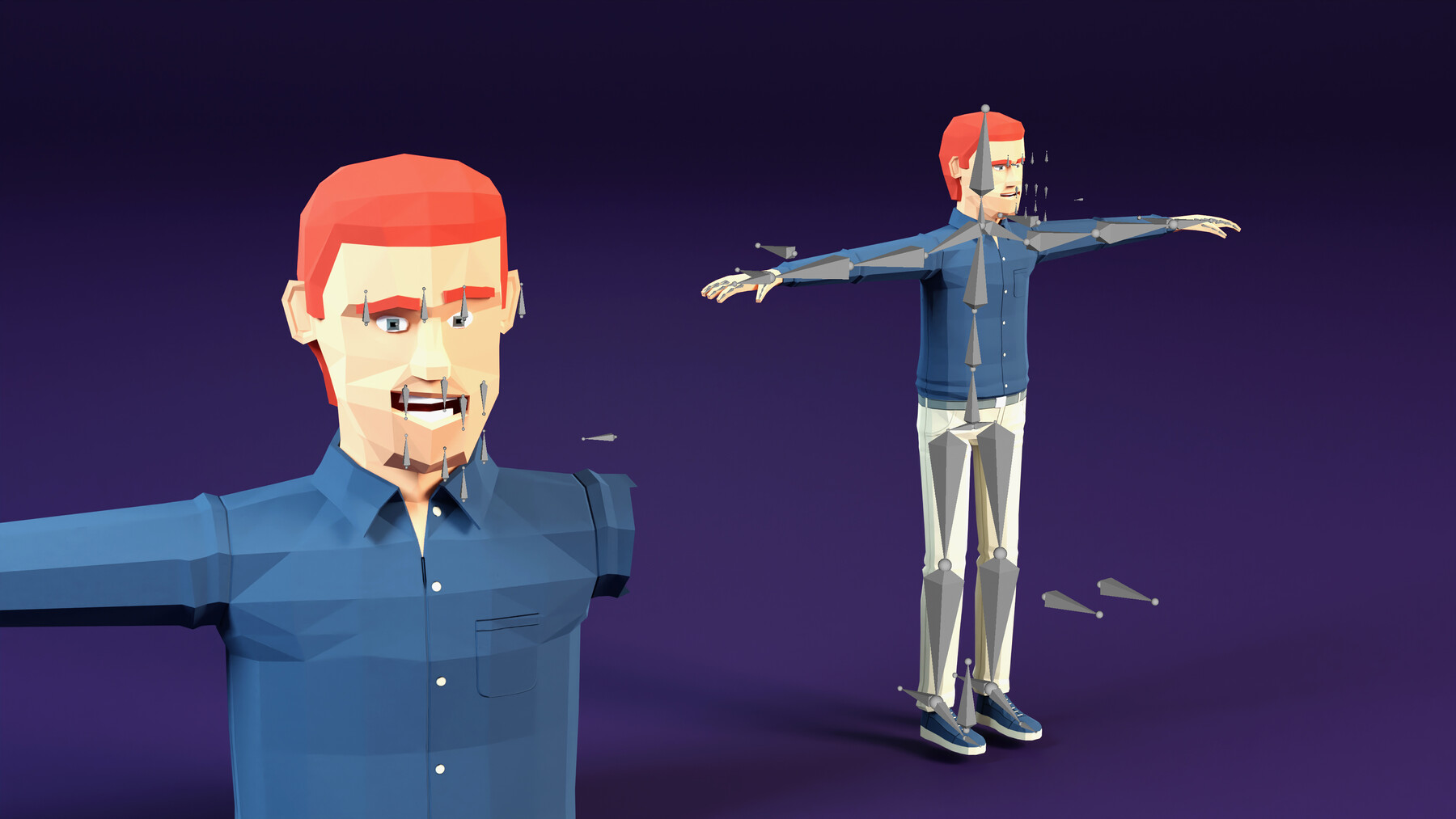 ArtStation - Low poly ordinary man in shirt and pants | Game Assets