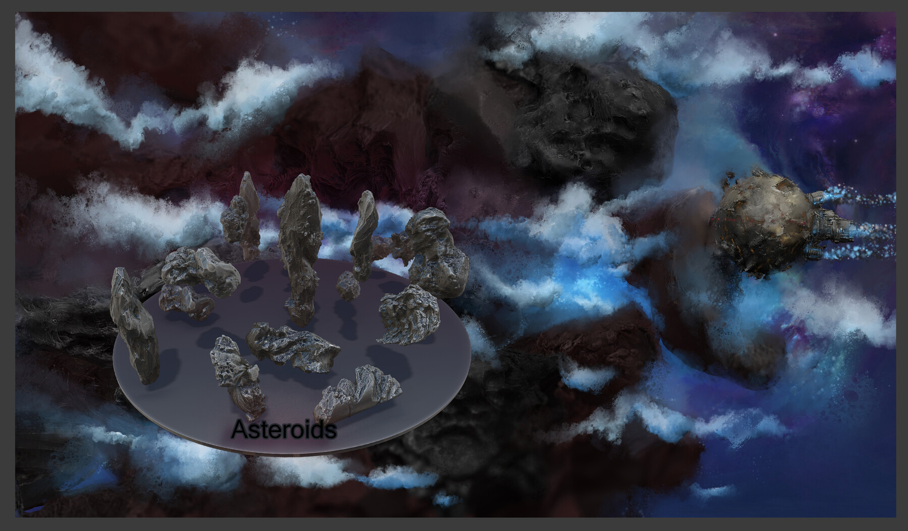 ArtStation - Asteroids 19 IMM Brushes 2 ZTL + 1SHIP ZTL 1MAT | Brushes