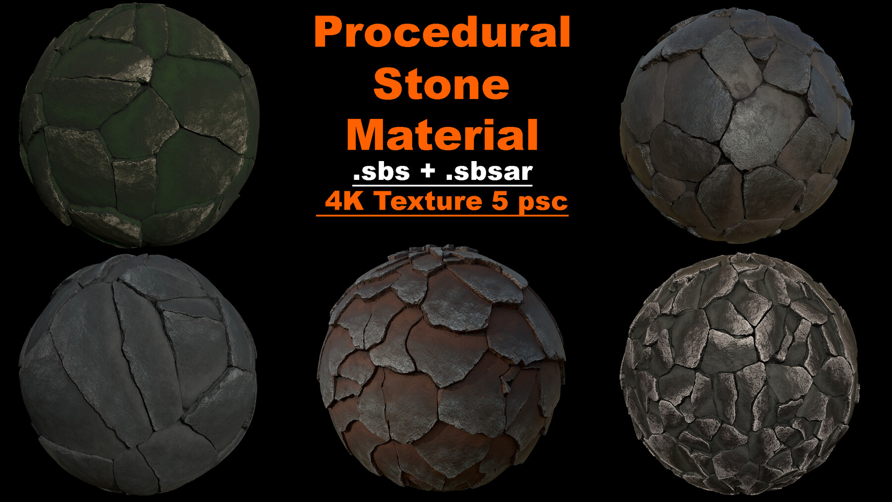 Samur Art - Substance Designer Procedural Stone Material .sbs+.sbsar + Texture